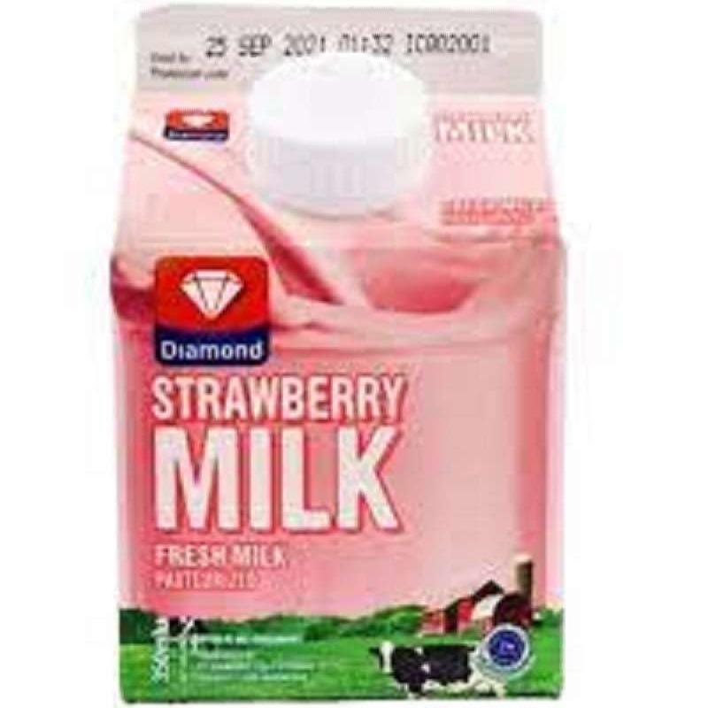 Jual Diamond Fresh Milk Strawberry [350 mL] di Seller Hokky Fruit ...