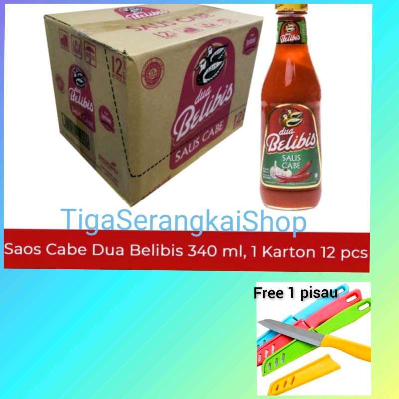Jual Dua belibis saos cabe 340 ml 1 dus isi 12 botol + free 1 pisau di ...