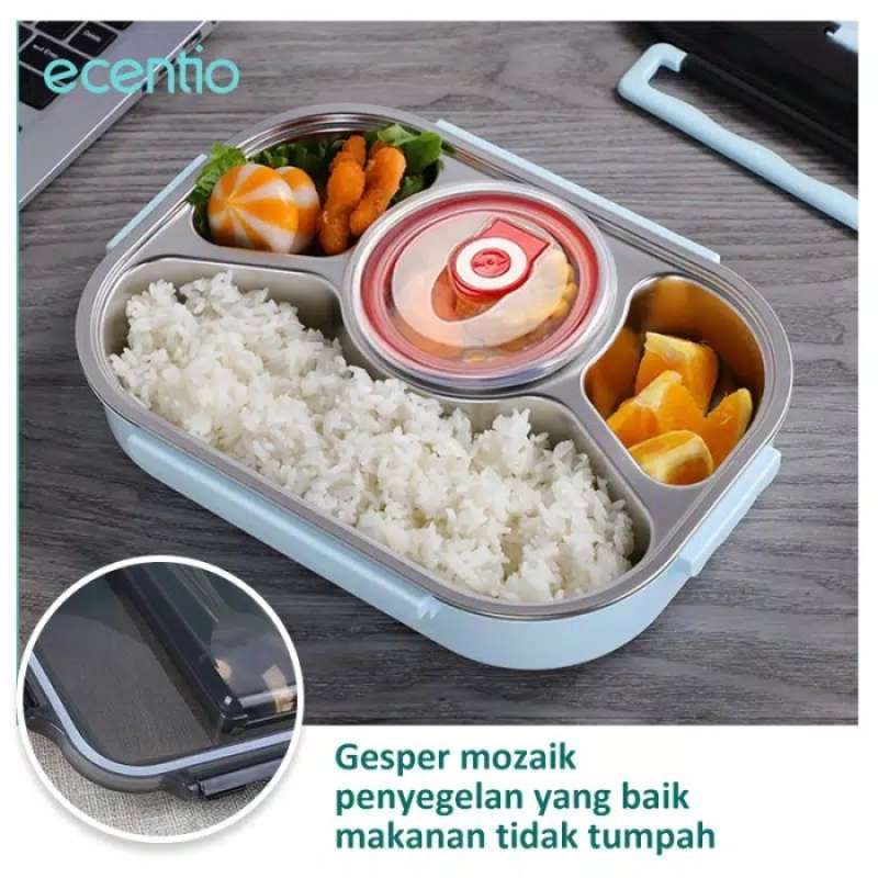 Promo LUNCH BOX STAINLESS STEEL 304 / KOTAK MAKAN 4 SEKAT DENGAN ...