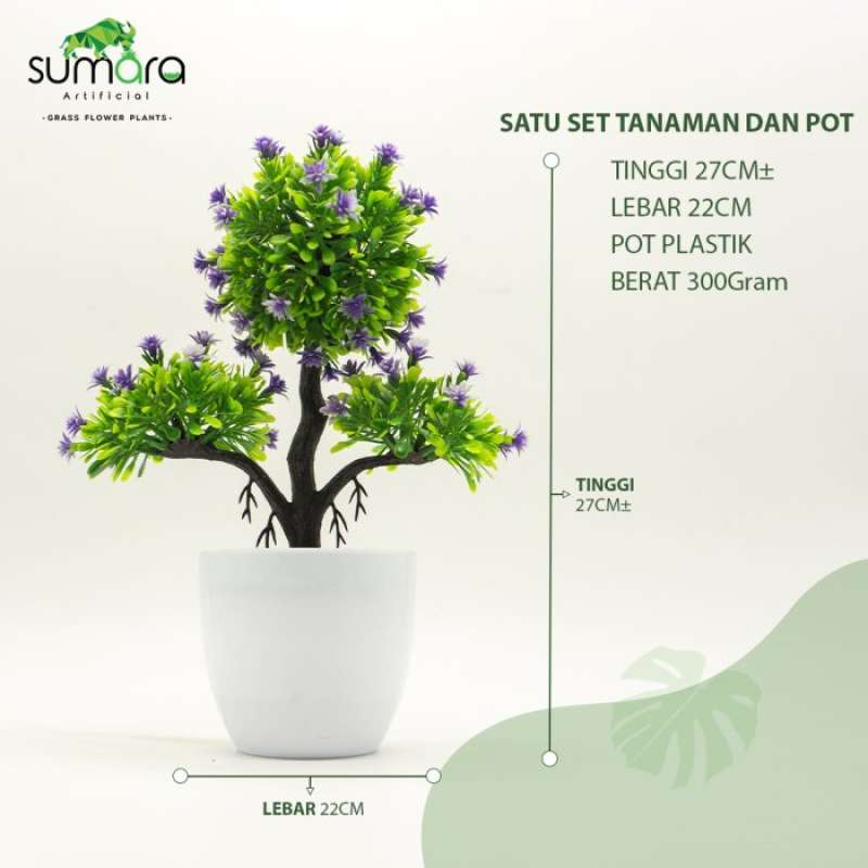 Jual Tanaman Sintetis / Tanaman Artificial Mini Topiary - Ungu - Putih ...