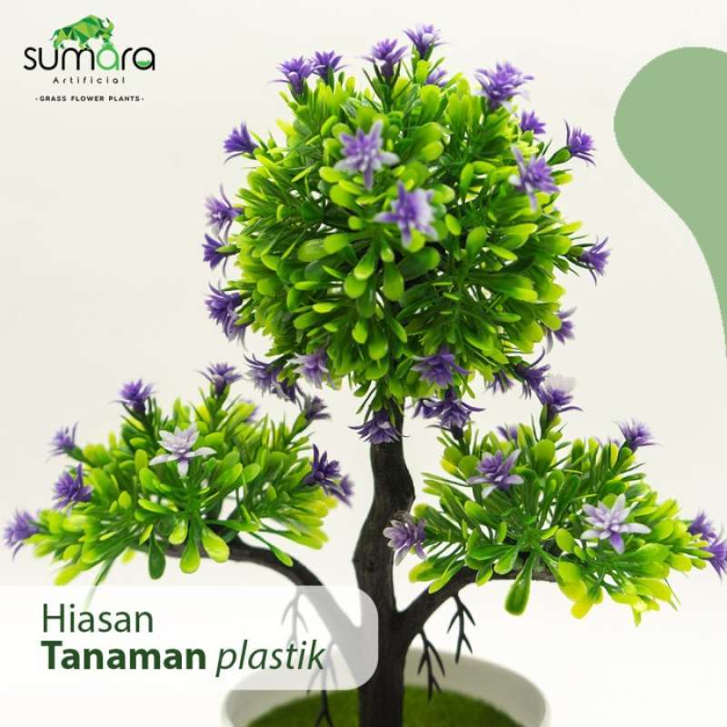 Jual Tanaman Sintetis / Tanaman Artificial Mini Topiary - Ungu - Putih ...