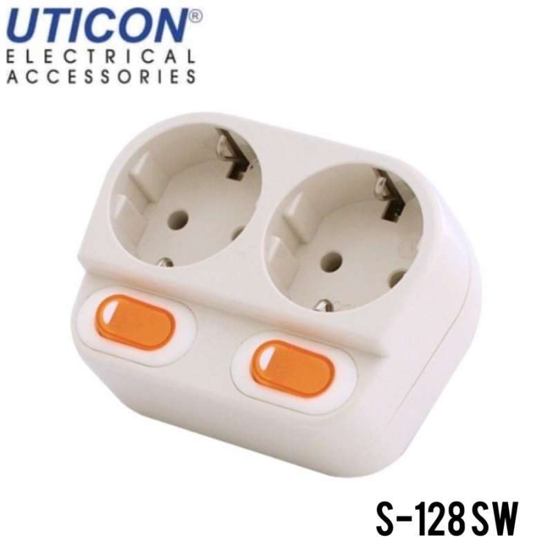 Promo Uticon S-128 Sw Stop Kontak Arde 2 Lubang Saklar On Off ...