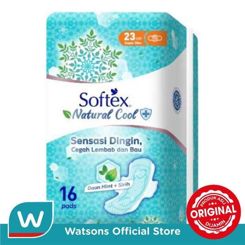 Promo Softex Natural Cool Super Slim Wing 23cm 16s Pembalut Diskon 18% ...