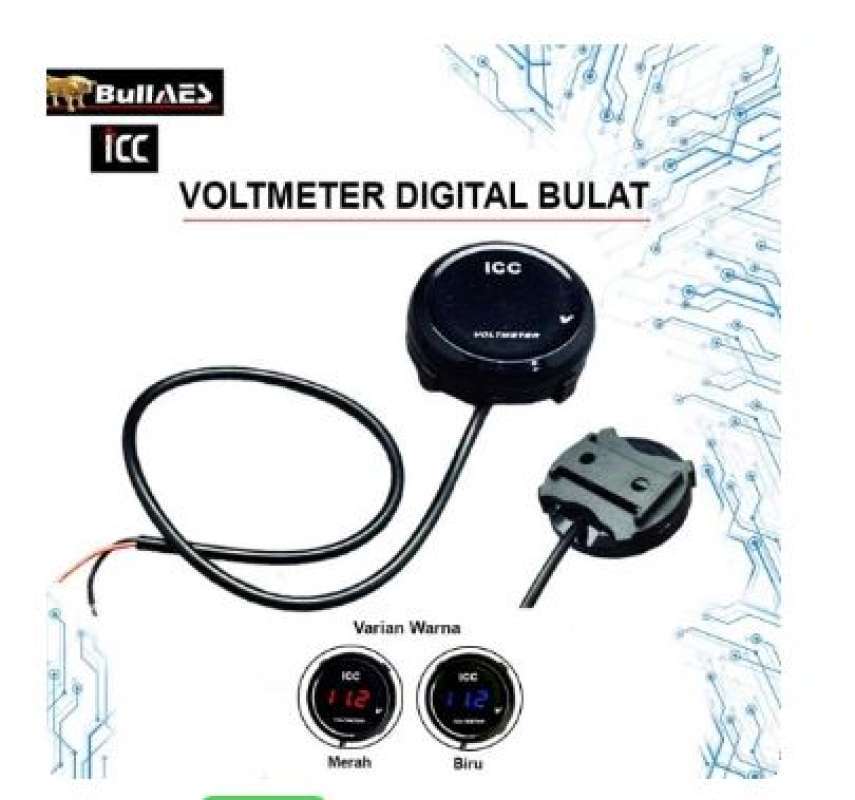 Jual Voltmeter Digital Bulat Mini Waterproof Icc Original Universal ...