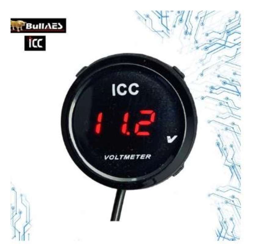 Jual Voltmeter Digital Bulat Mini Waterproof Icc Original Universal ...
