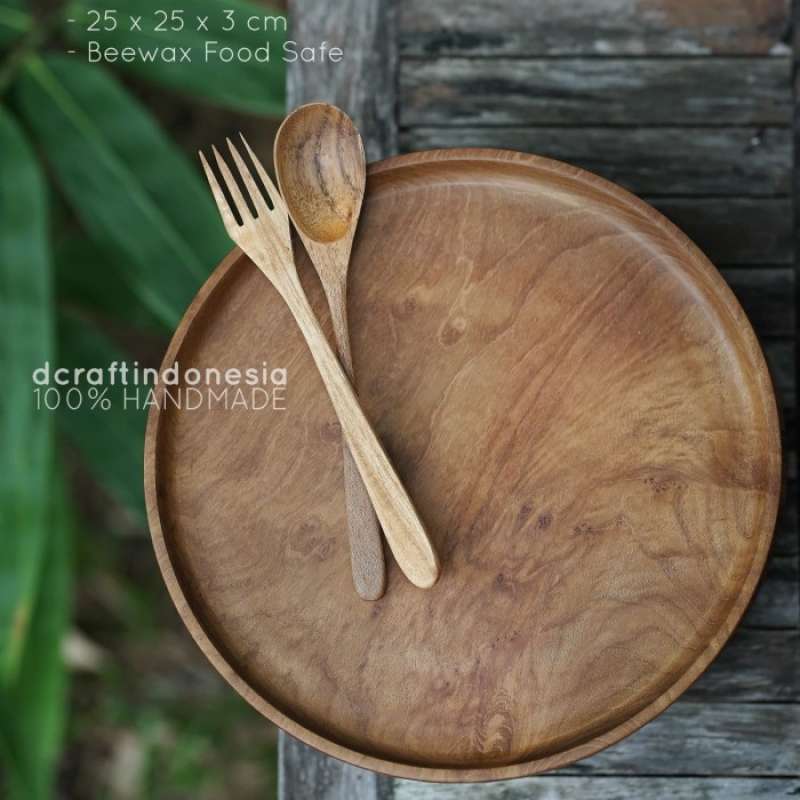 Promo Piring Jati Teakwood & Sendok Makan Diskon 15% Di Seller Odettee ...