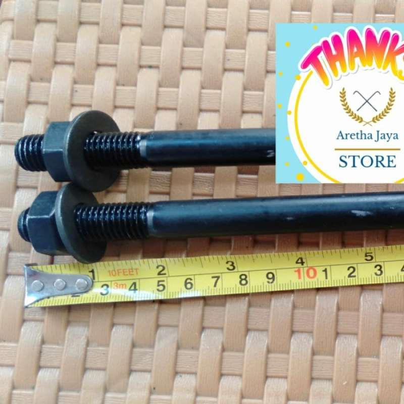 Jual Baut Mur Baja 8.8 Hitam M14 X 200mm / Hex Bolt Nut M14x20cm.murah Di Seller Indah Bersinar ...