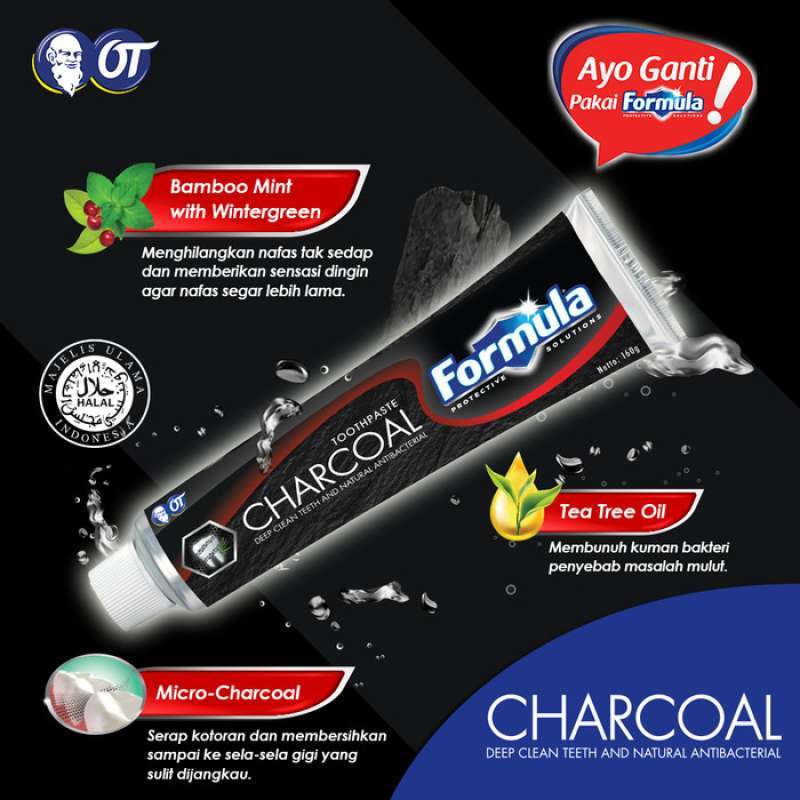 Jual FORMULA CHARCOAL PASTA GIGI 160g TOOTHPASTE di Seller Double ...