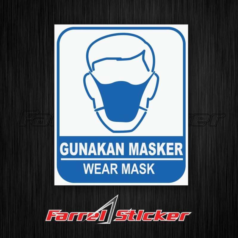 Jual stiker GUNAKAN MASKER sticker WEAR MASK di Seller Farrel Sticker ...