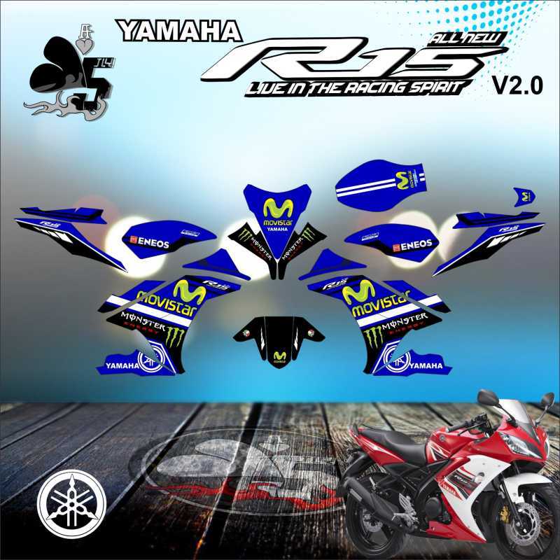 Jual Sticker Decal Yamaha R15 V2.0 Full Body Movistar Ii Di Seller ...