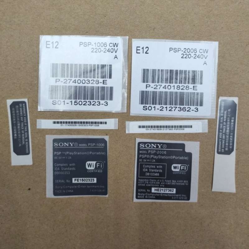 Jual Stiker Barcode PSP Slim Fat PSP 3000 2000 1000 di Seller EDOGAWA ...