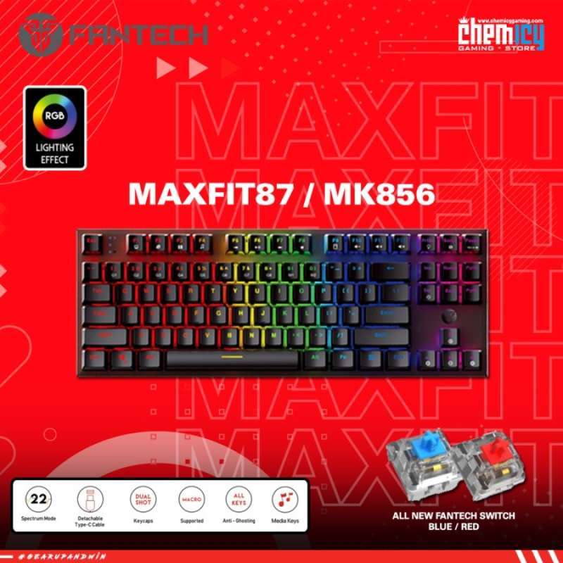 Jual Fantech Maxfit 87 Mk87 Mk856 Rgb Tkl Mechanical Gaming Keyboard di Seller METALIC ...