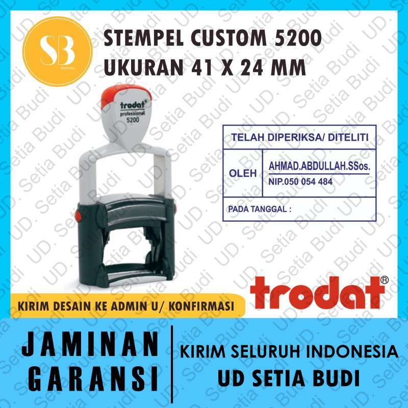 Jual Stempel Trodat Custom 5200 ukuran 41 x 24 mm di Seller TOKO SETIABUDI - Alon Alon Contong ...