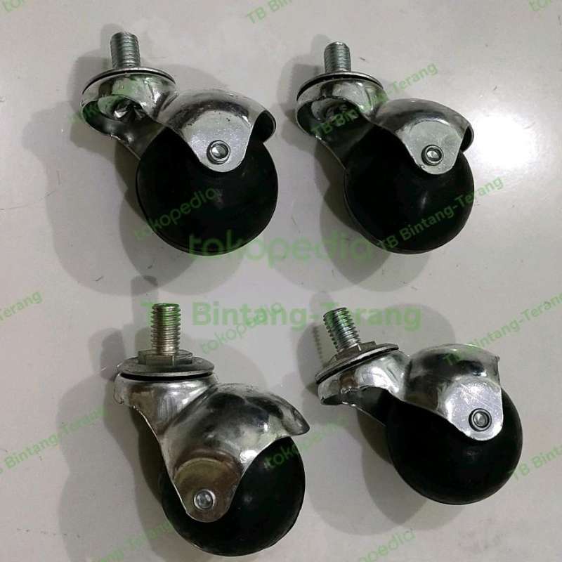Jual Roda Karet Caster Bola Bulat 2 Inch Drat Etalase Sofa Ranjang di ...
