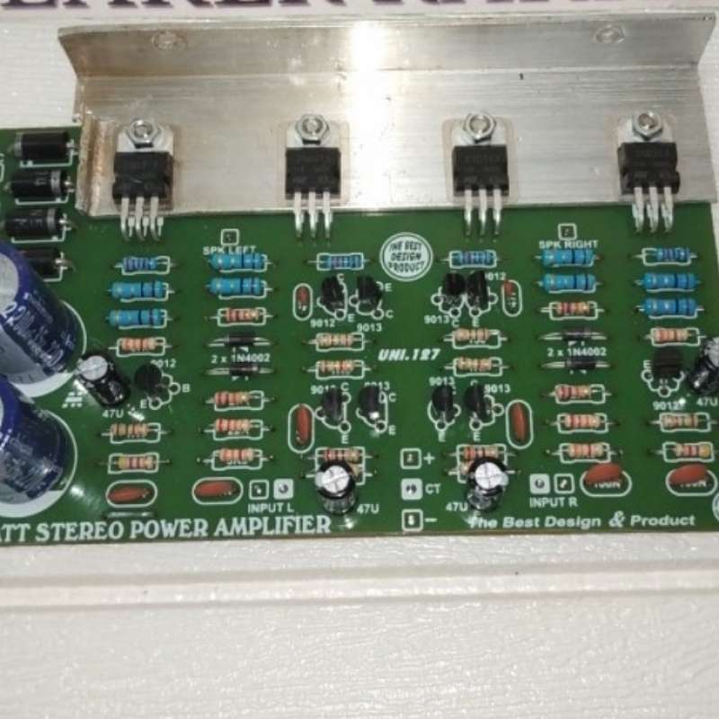 Jual kit power amplifier speaker stereo uni 127 pake d313 plus psu 60w ...