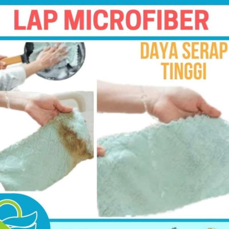 Jual Lap Piring Microfiber Anti Minyak Lap Serbaguna 2 Sisi Serapan ...