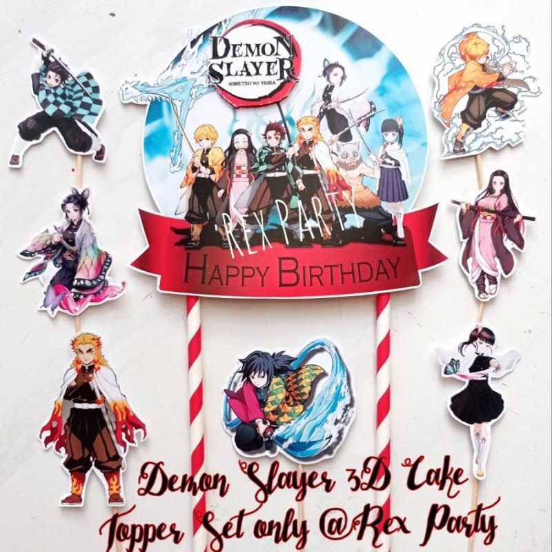 Jual Demon Slayer Cake Topper Set/Topper 3D Demon Slayer/Demon Slayer ...