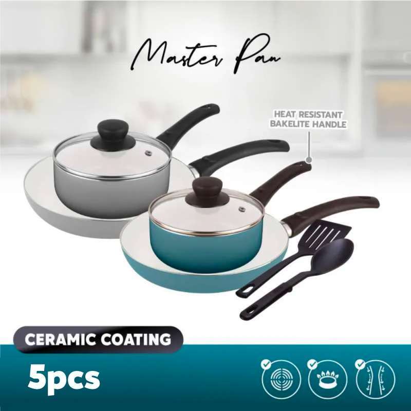 Jual Master Pan Cookware Set 5 Pcs Grey - Master Pan Panci Penggorengan ...