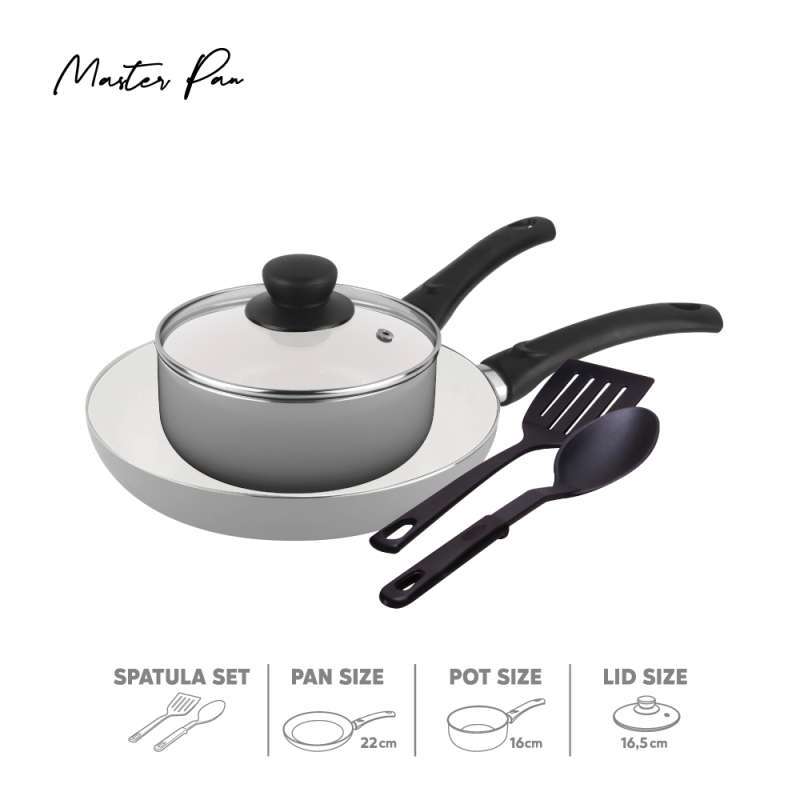 Jual Master Pan Cookware Set 5 Pcs Grey - Master Pan Panci Penggorengan ...