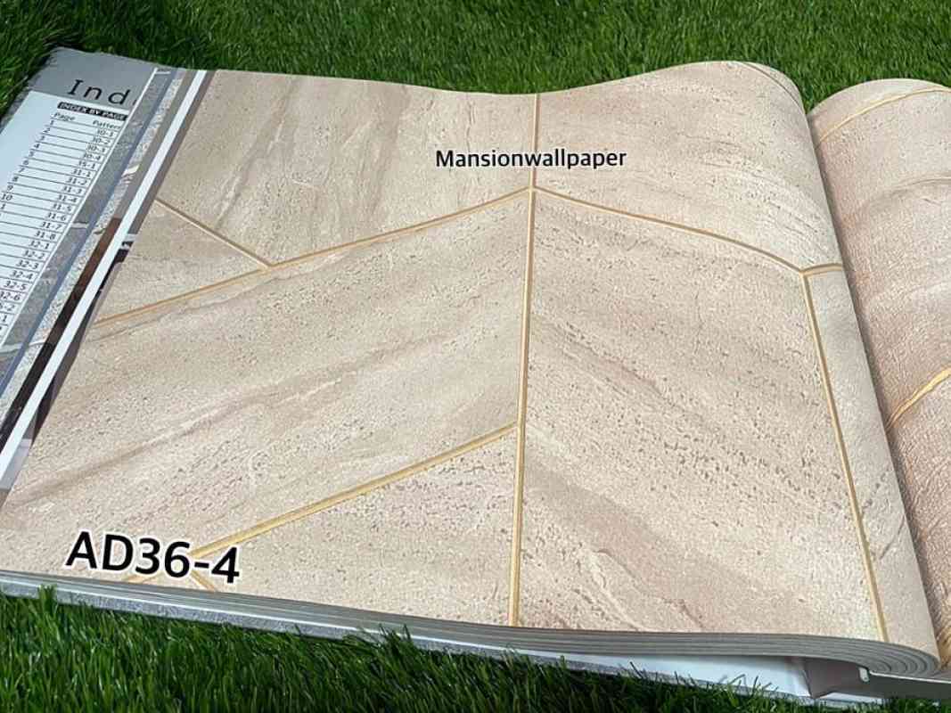 Jual Wallpaper Dinding Geometri Industrial Semen Acian Abu Cream Gold ...