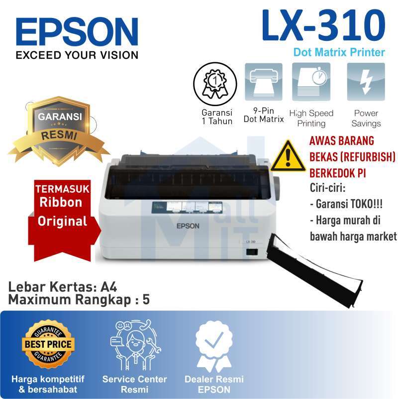 Jual PRINTER EPSON LX310 LX-310 LX 310 GARANSI RESMI di Seller Mall IT ...