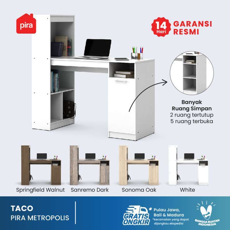 Promo PIRA METROPOLIS - TACO Meja Kerja / Meja Belajar - SANREMO DARK ...
