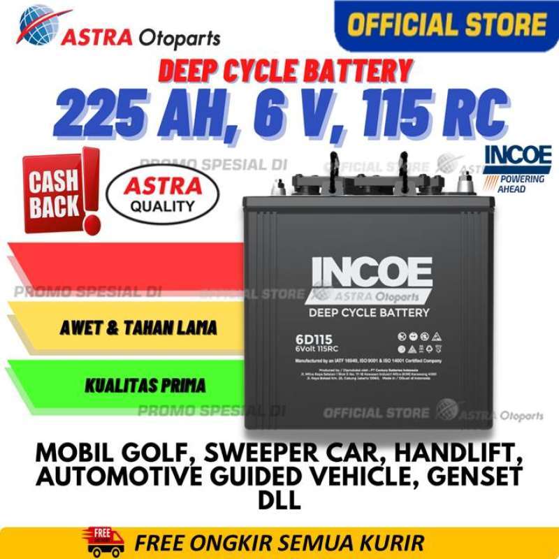 Promo Baterai / Aki Incoe Golf 225 Ah - 6 Volt (inglf-6d115, Reserve ...