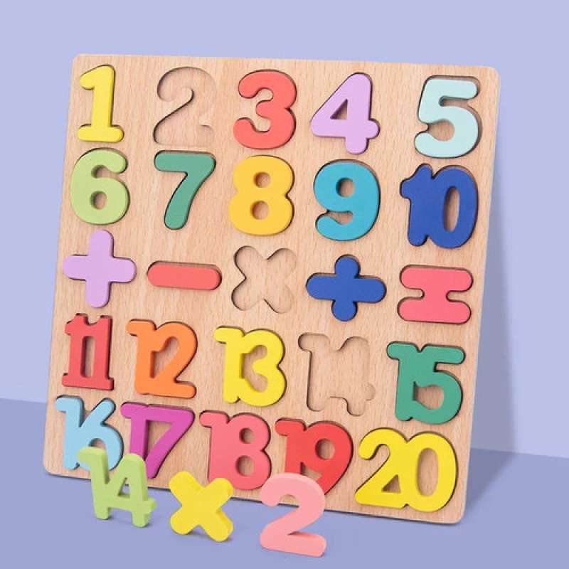 Promo GT Puzzle ABC dan Number Chunky Puzzle Kayu 3D Puzzle Huruf dan ...