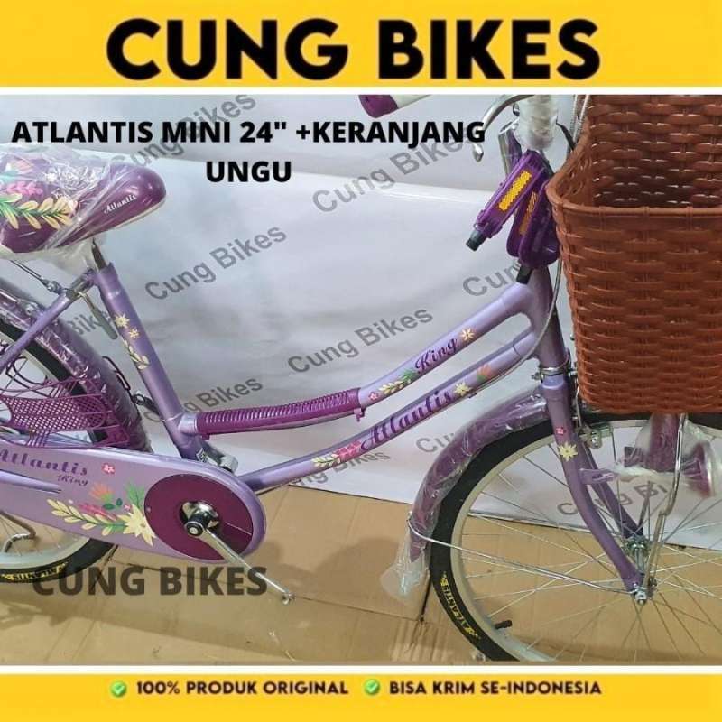 Jual Sepeda Mini Perempuan Atlantis King 24 Inch dan Keranjang di ...