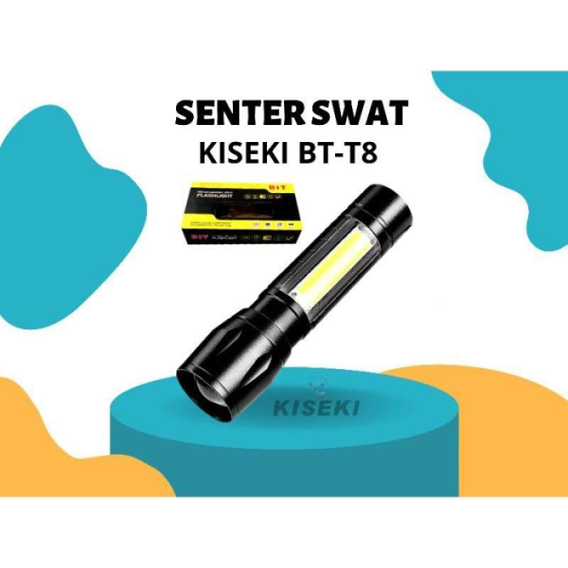 Jual Senter Police Kiseki Mini LED Zoom Super Terang Flash Mode Hitam ...