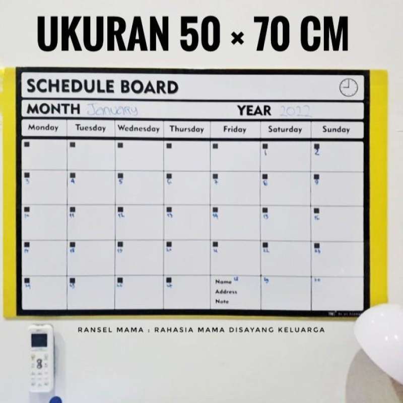 Jual SCHEDULE BOARD | Papan Jadwal Bulanan Papan Tulis Putih Whiteboard ...