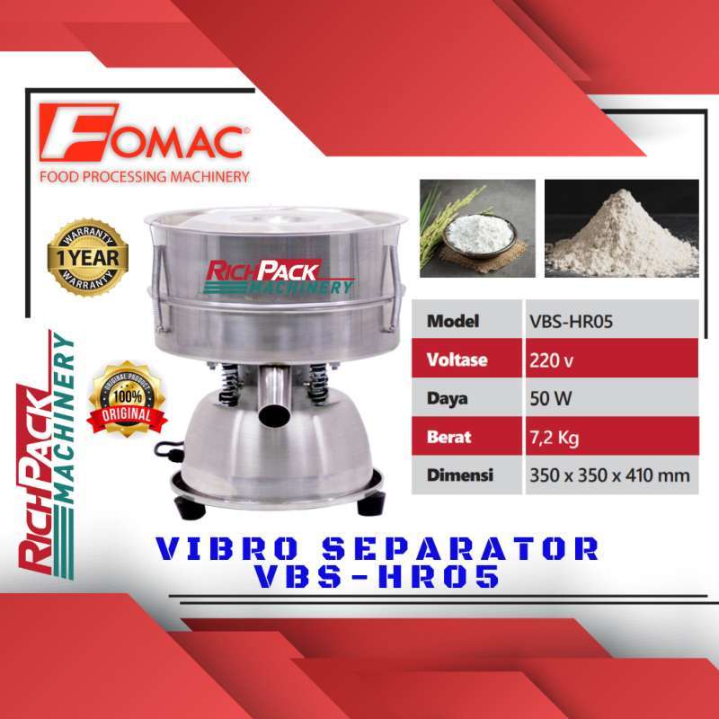 Jual MESIN PENGAYAK TEPUNG ELECTRIC VIBRO SEPARATOR VBS-HR05 FOMAC di Seller RICHPACK MACHINERY ...