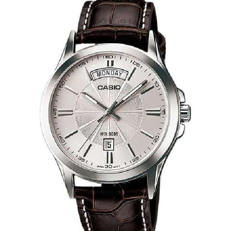 Jual Casio Analog Jam Tangan Pria Kulit Cokelat MTP-1381L-7A Original ...