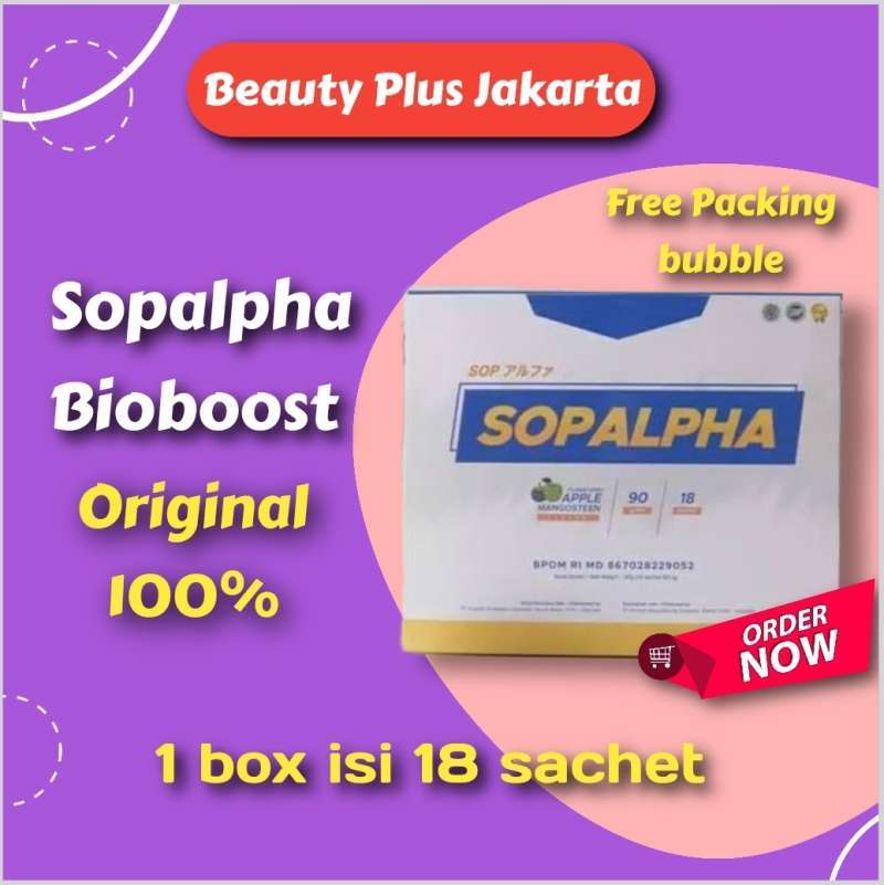 Jual Sopalpha Bioboost 1 box isi 18 sachet original sop alpha bio boost ...