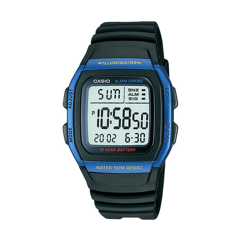 Promo Casio General Digital W-96H-2AVDF Men Youth Digital Dial Black ...