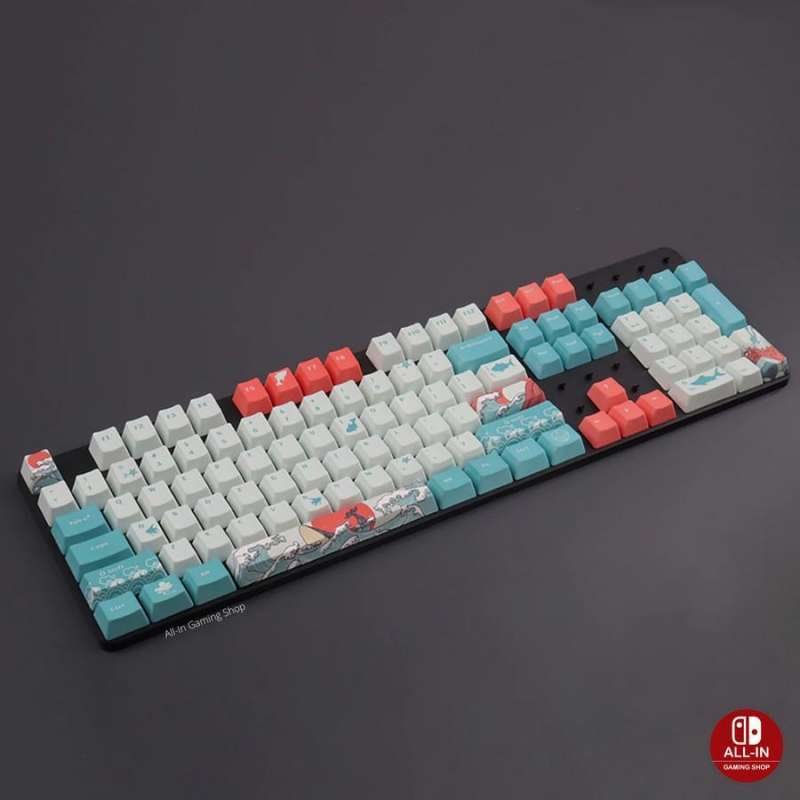 Jual Keycaps Sea Waves Pbt Dye Sub Switch 108 Mechanical Keyboard Di ...