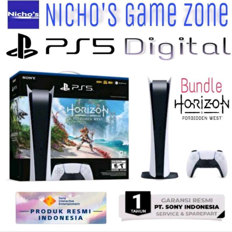 Jual Ps5 Sony Playstation 5 Digital Version Bundle Horizon Forbidden West di Seller Nichos Game ...
