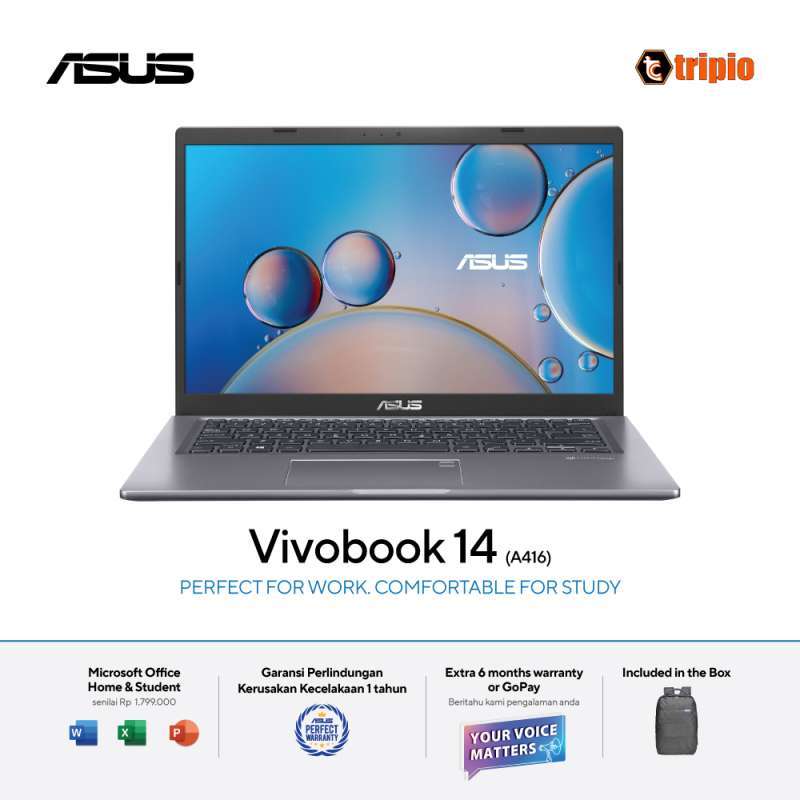 Jual ASUS A416KA-FHD422 Celeron N4500/ 4G/ SSD 256GB/ 14 FHD/ OHS ...