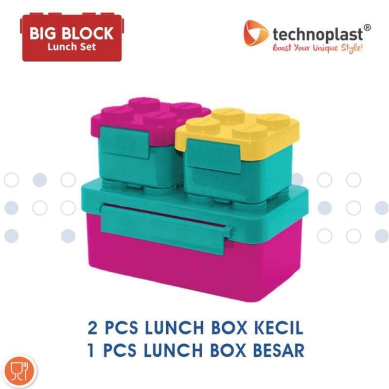 Promo Technoplast Big Block Lunch Box Set / Tempat Makan/bekal Lego ...