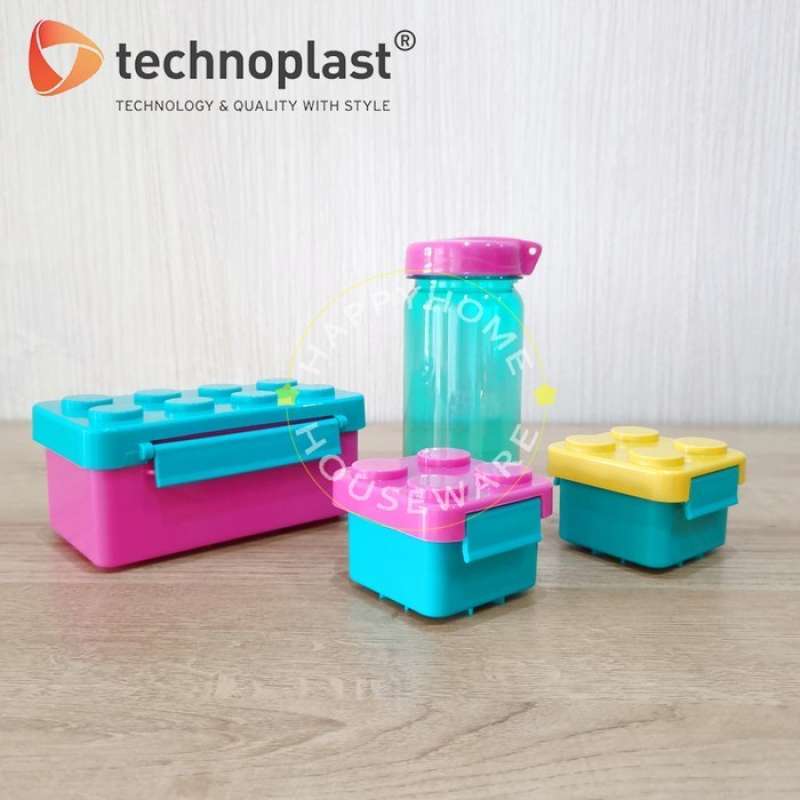 Promo TECHNOPLAST Big Block Lunch Box Set / Tempat Makan/Bekal Lego ...