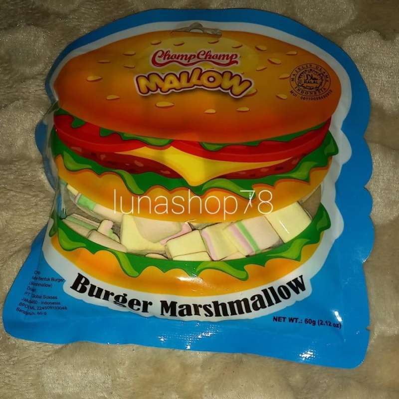 Jual Marshmallow bentuk burger Chomp Chomp Mallow burger marshmallow ...