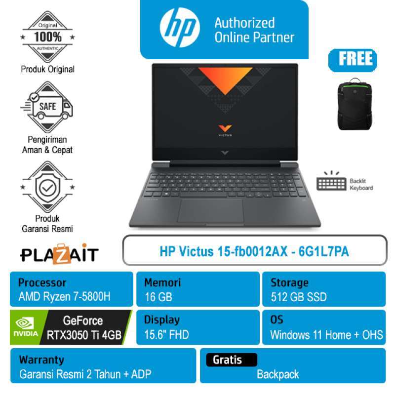 Promo HP Victus 15-fb0012AX/Ryzen7/2x8GB/512GB/RTX3050/15.6/+ W11+OHS ...