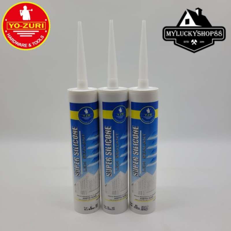 Jual Yozuri Lem Kaca Tembak Sealant Silicone Asam 280ml Putih Bening ...