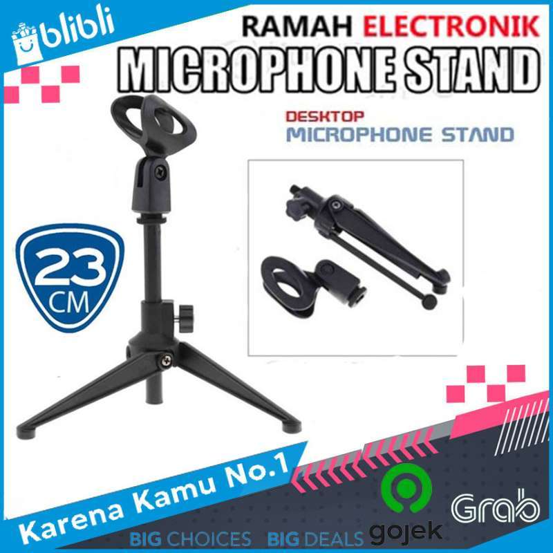 Promo Stand Mic Stand Microphone Dudukan Mikrofon Tiang Tripod Holder ...