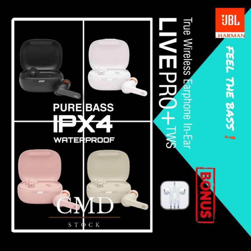 Jual JBL LIVE PRO + TWS HEADSET BLUETOOTH TWS JBL WIRELESS EARPHONE ...