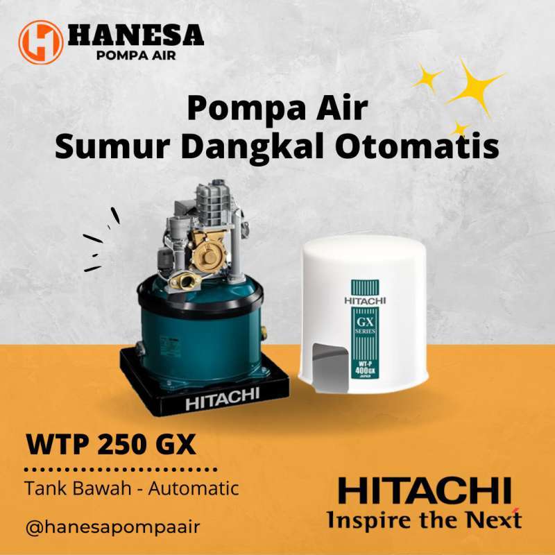 Promo Hitachi WTP 250 GX Pompa Air Sumur Dangkal Otomatis Diskon 4% di Seller Hanesa Pompa Air ...