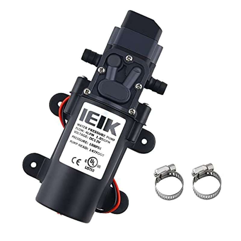 Promo IEIK 12 Volt Diaphragm Pump 4LPM 1.05 GPM 108PSI Self Priming ...