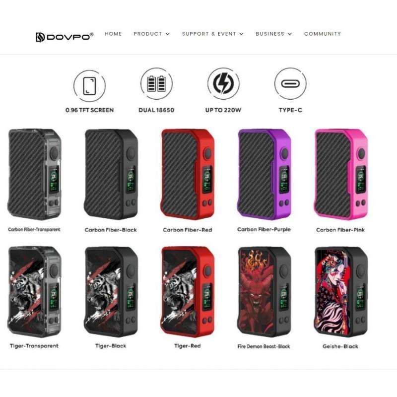 Jual Authentic Dovpo Mvp 220w Box Mod Only - Geisha Black Di Seller ...