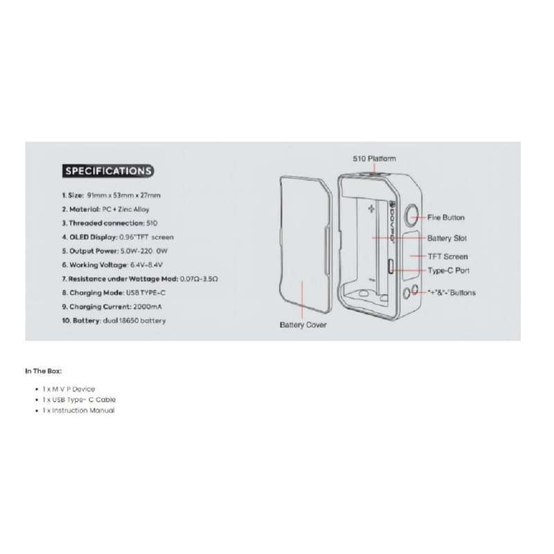 Jual Authentic Dovpo Mvp 220w Box Mod Only - Geisha Black Di Seller ...