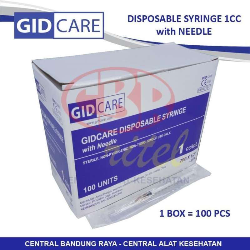Jual GIDCARE Suntikan Disposable Syringe (Spuit) 1cc +Needle di Seller ...
